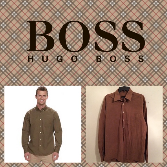 Hugo Boss | Shirts | Hugo Boss Chocolate Brown Button Down Shirt L7 ...